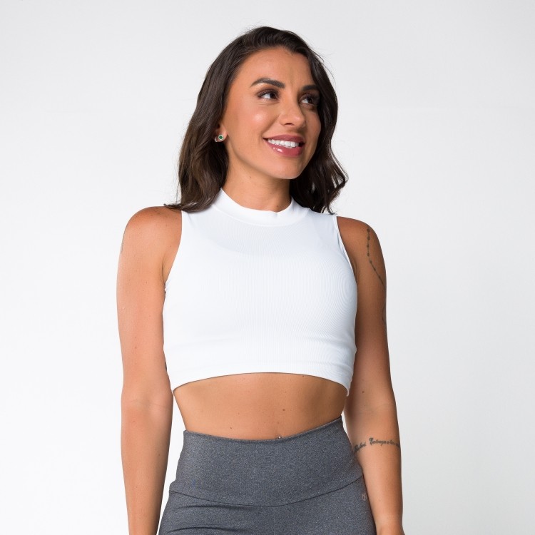 Cropped Branco Gola - Avvi