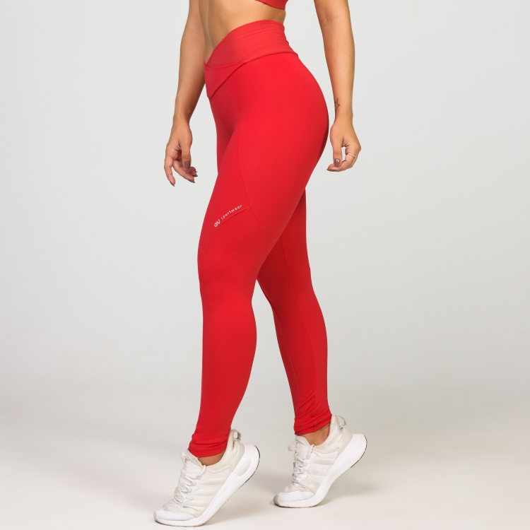 Legging Vermelha Cós Transpassado Seed - Avvi