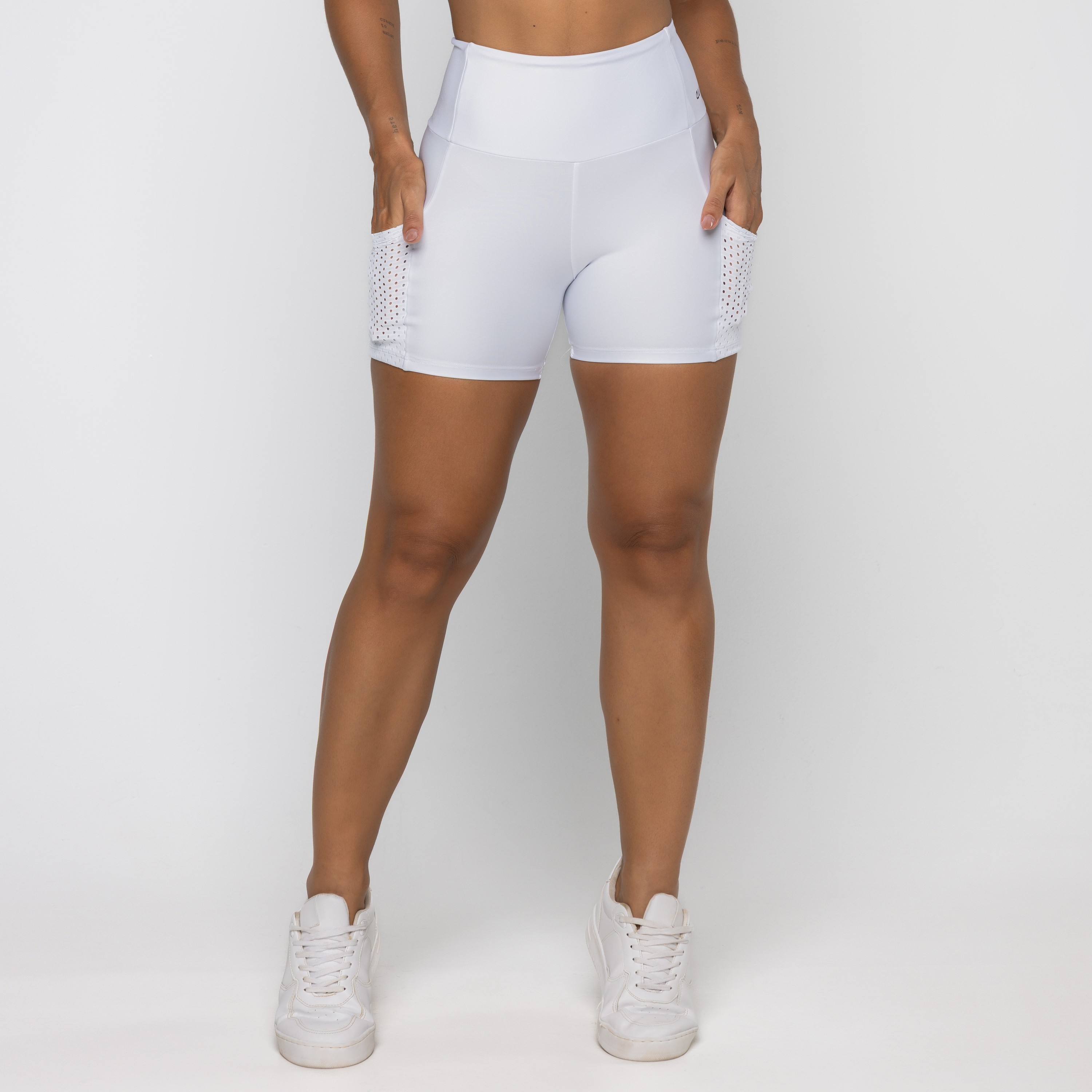 Short Branco Mesh - Avvi